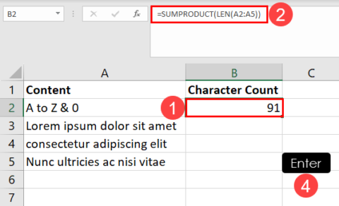5 Ways to Count Characters in Microsoft Excel | How To Excel