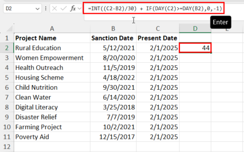 5 Ways to Calculate Months Between Two Dates in Microsoft Excel | How ...